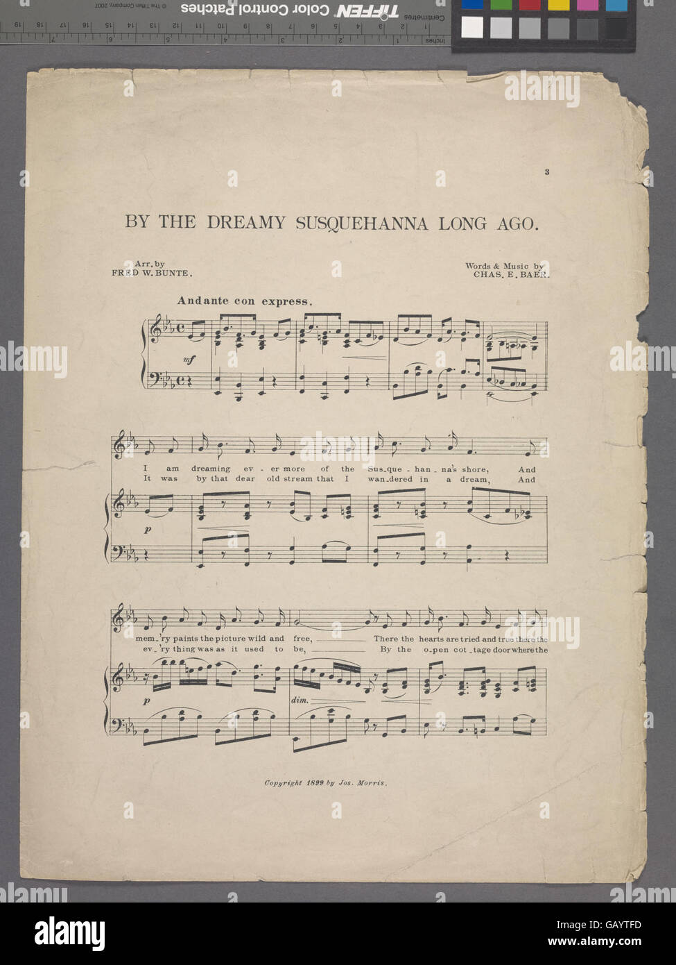 A sheet music cover for the song 'By the Dreamy Susquehanna Long Ago ...