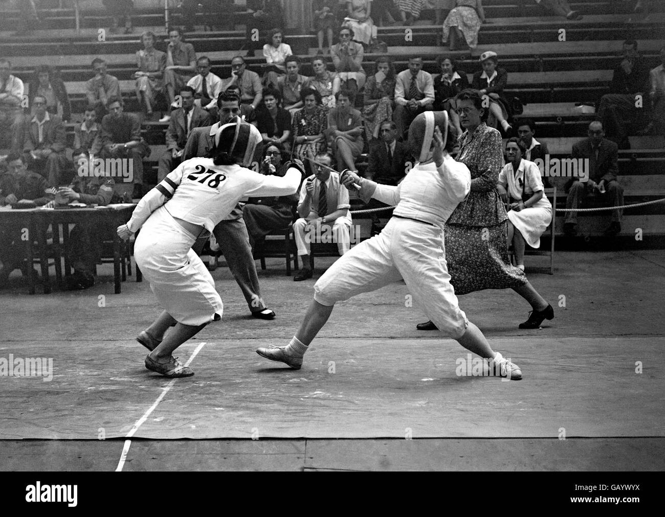 Fencing - London Olympic Games 1948 - Palace of Engineering Stock Photo ...
