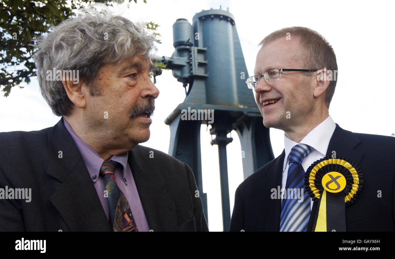 SNP by-election candidate John Mason (right) is joined by ex-trade ...