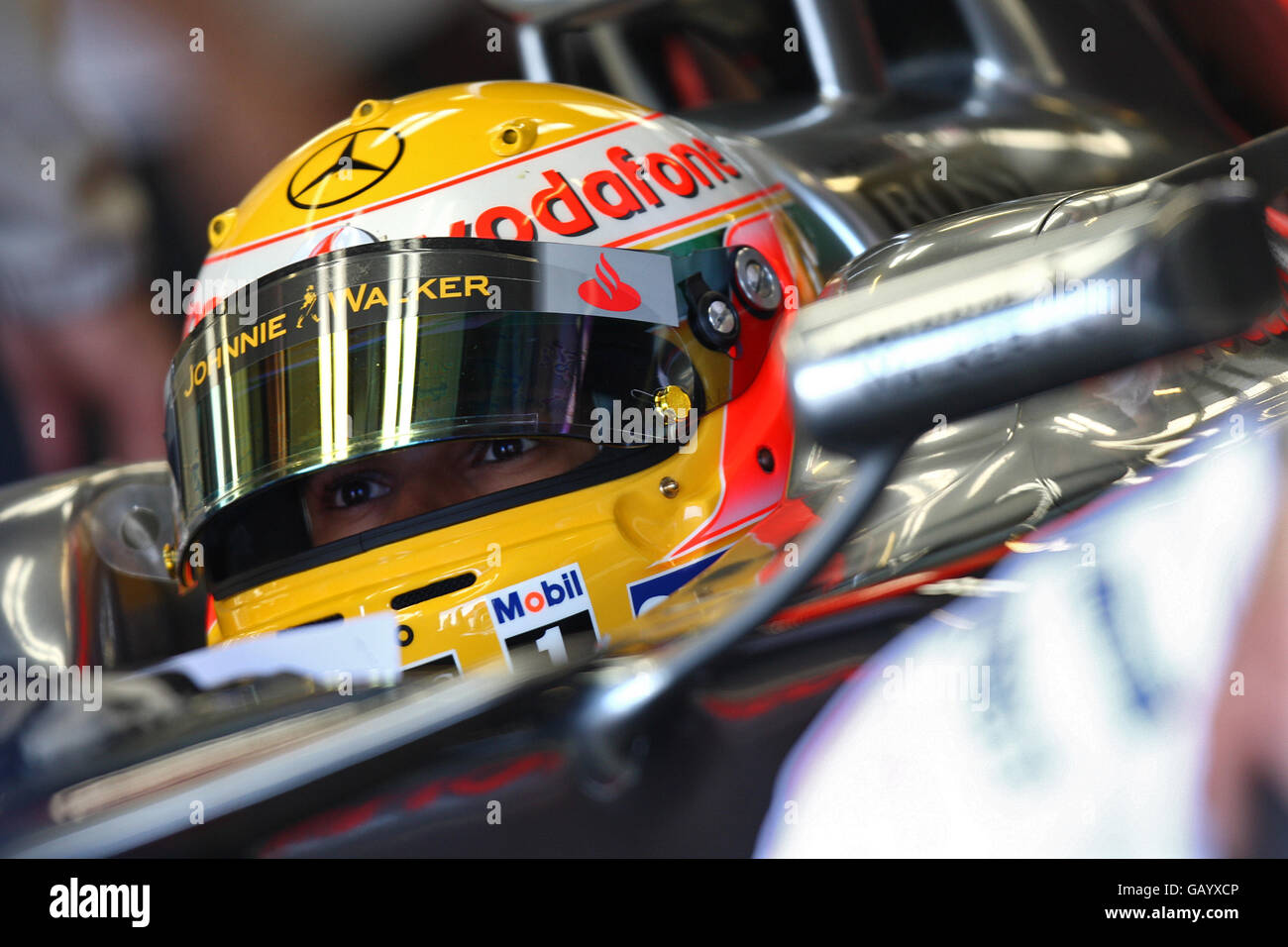 F1 cockpit helmet headshot head shot portrait hi-res stock photography ...