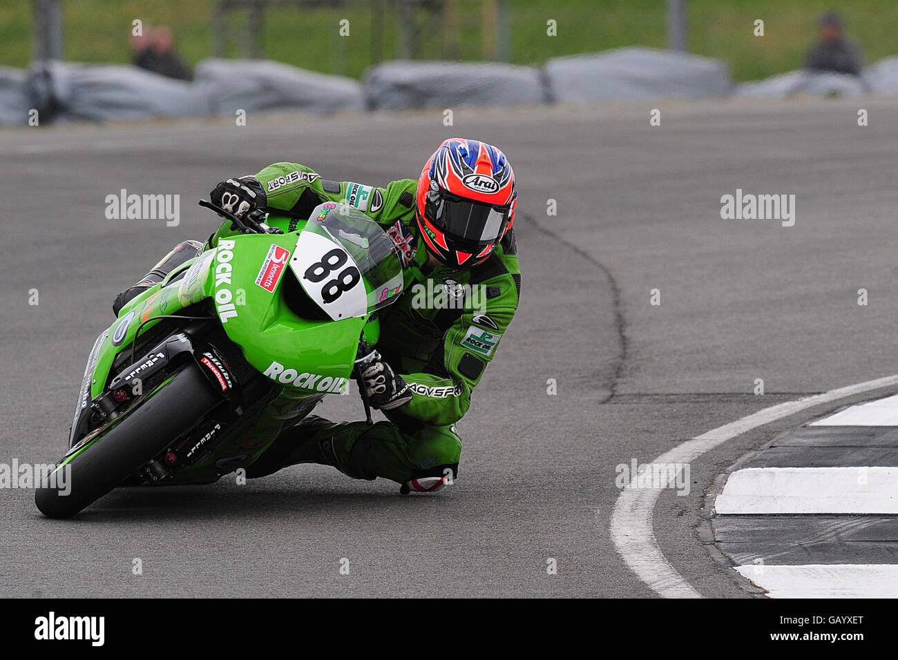 Hawk kawasakis scott smart during free practice at donington park hi ...