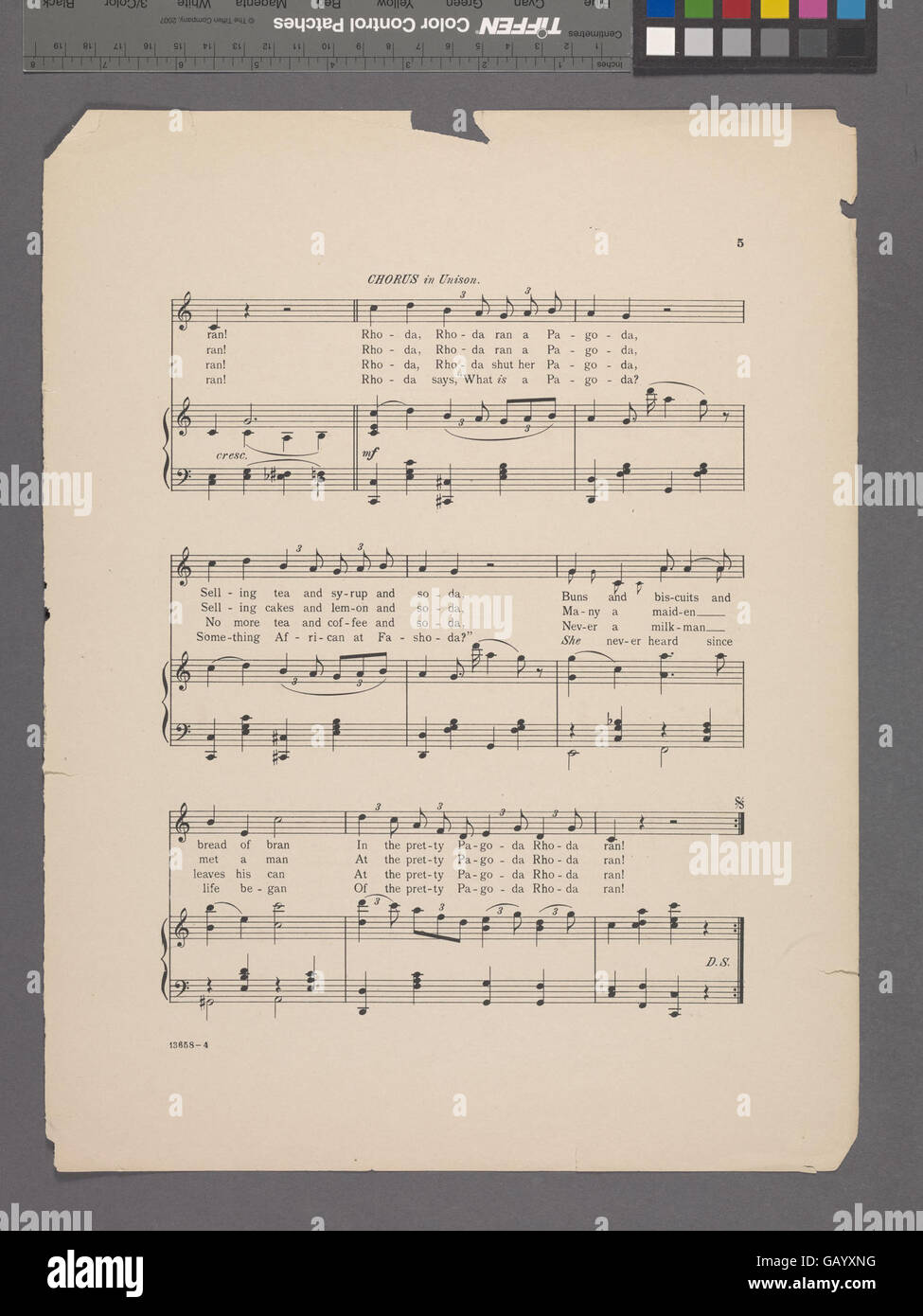 A digital artwork titled 'Rhoda and Her Pagoda' featuring a character ...