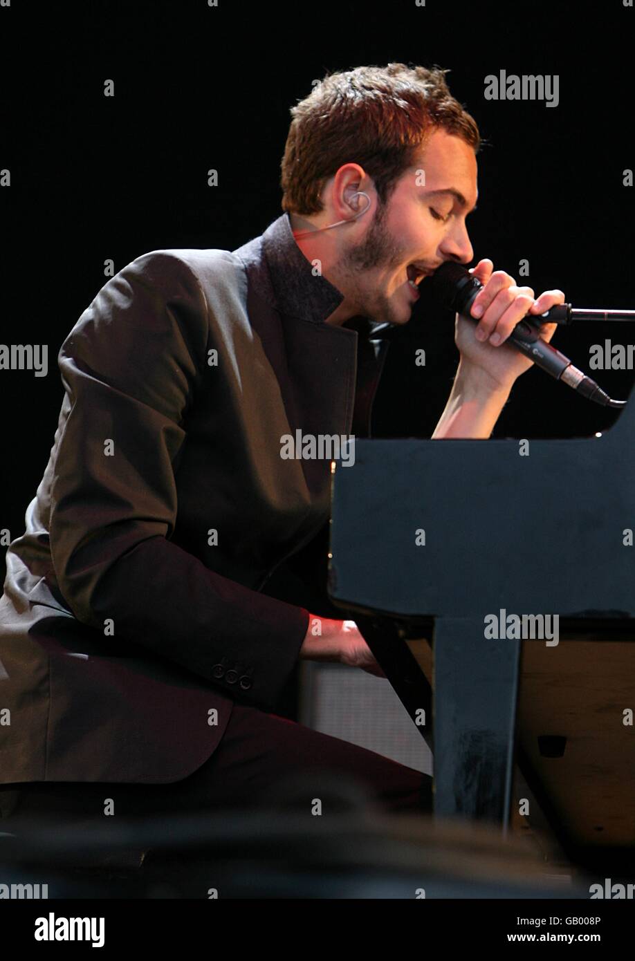 Editors lead singer Tom Smith performs during the Oxegen Festival 2008 ...