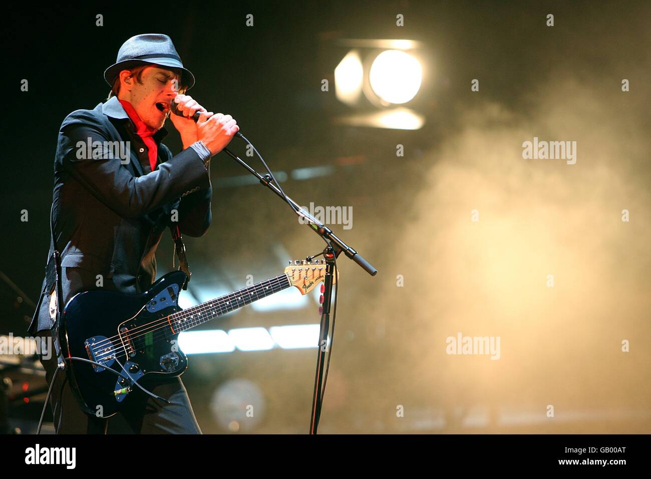 Interpol lead singer Paul Banks performs during the Oxegen Festival ...