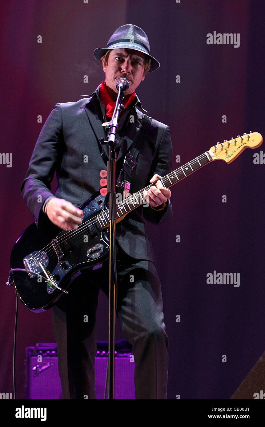 Interpol lead singer Paul Banks performs during the Oxegen Festival ...
