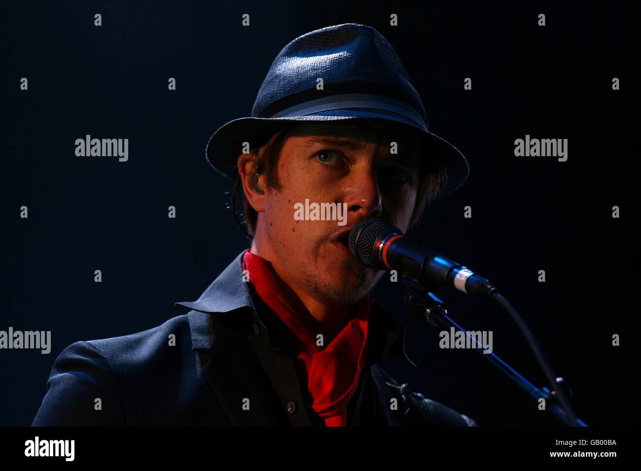 Interpol lead singer Paul Banks performs during the Oxegen Festival ...