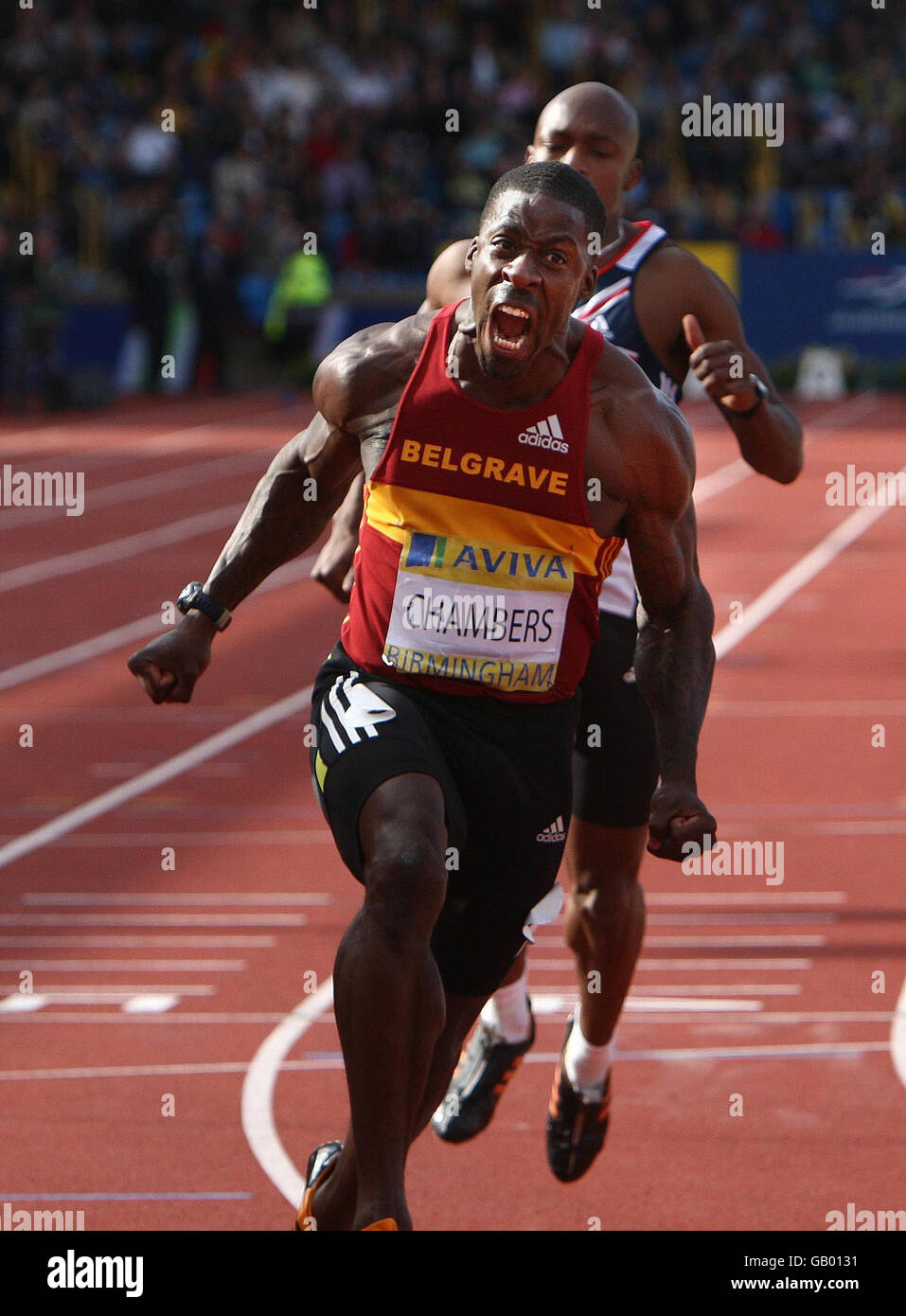 Dwain Chambers wins the 100 meters final from Simeon Williamson in 10. ...