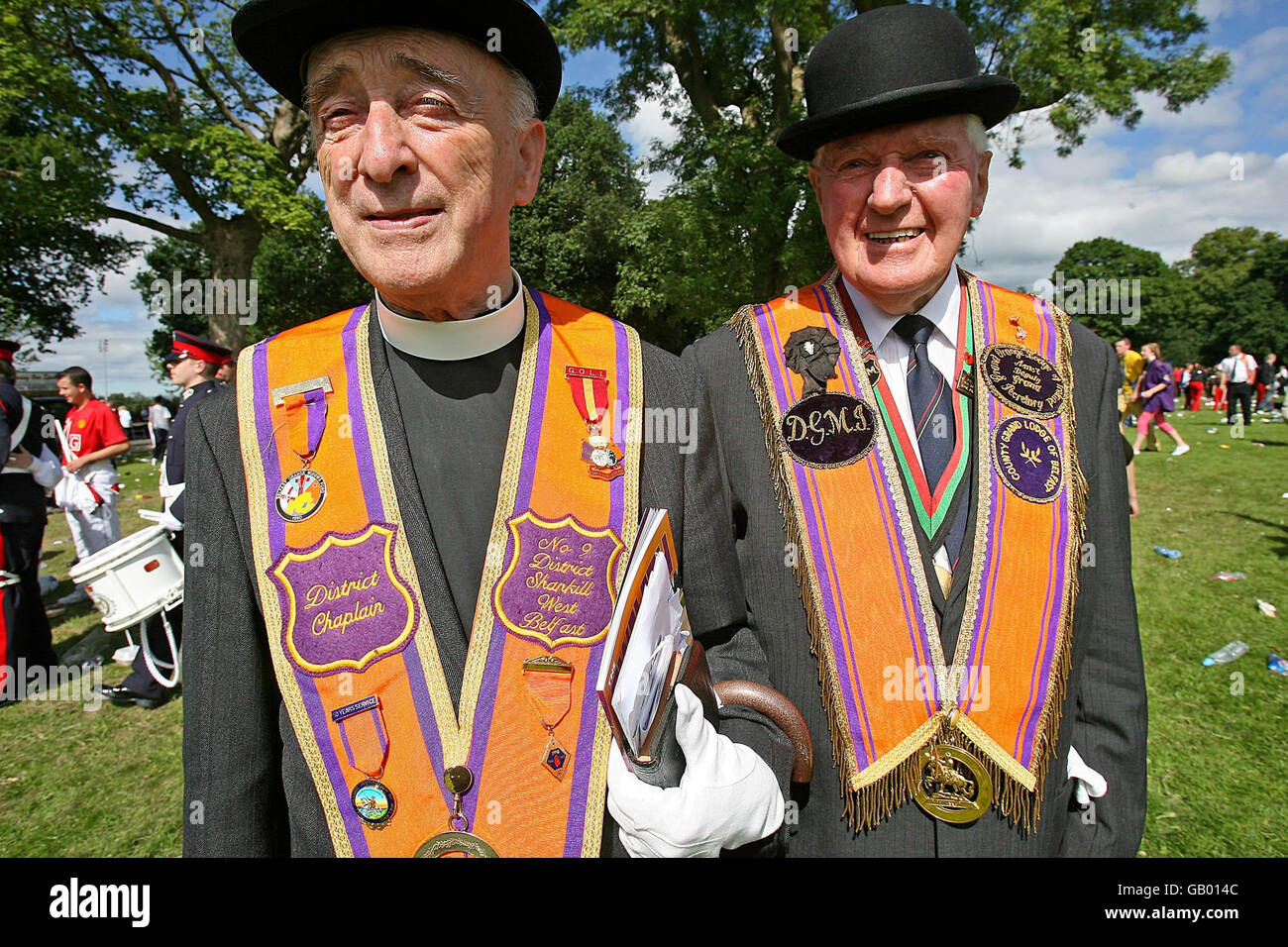Orangemen at the Orange 12th event in the field at Barnett's Demesne ...