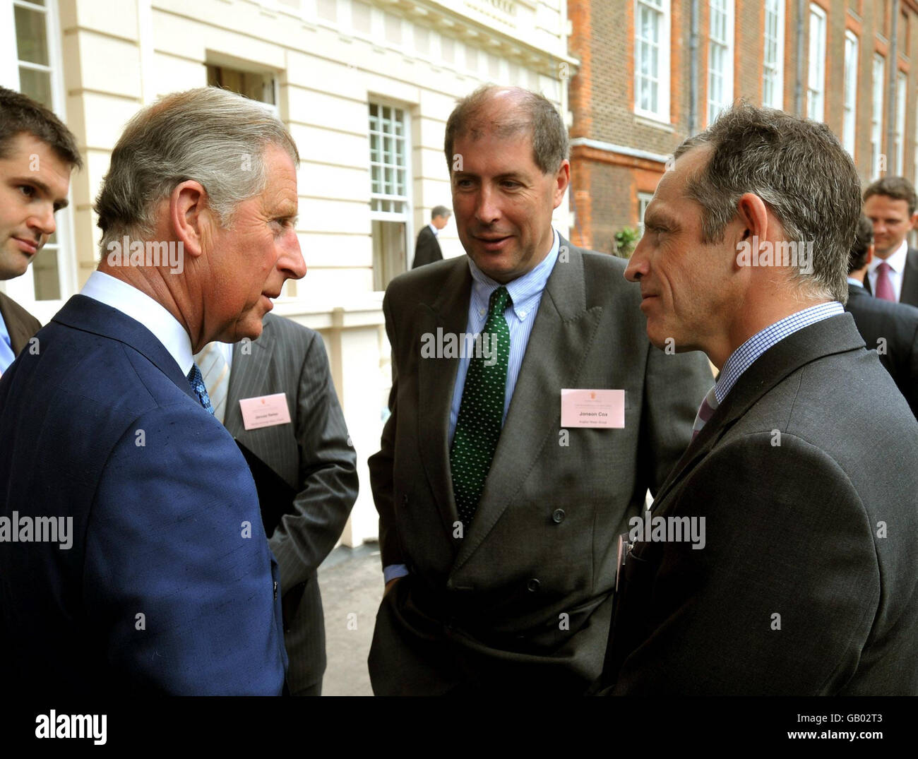 The Prince of Wales speaks with Professor David Vaughan (far right ...