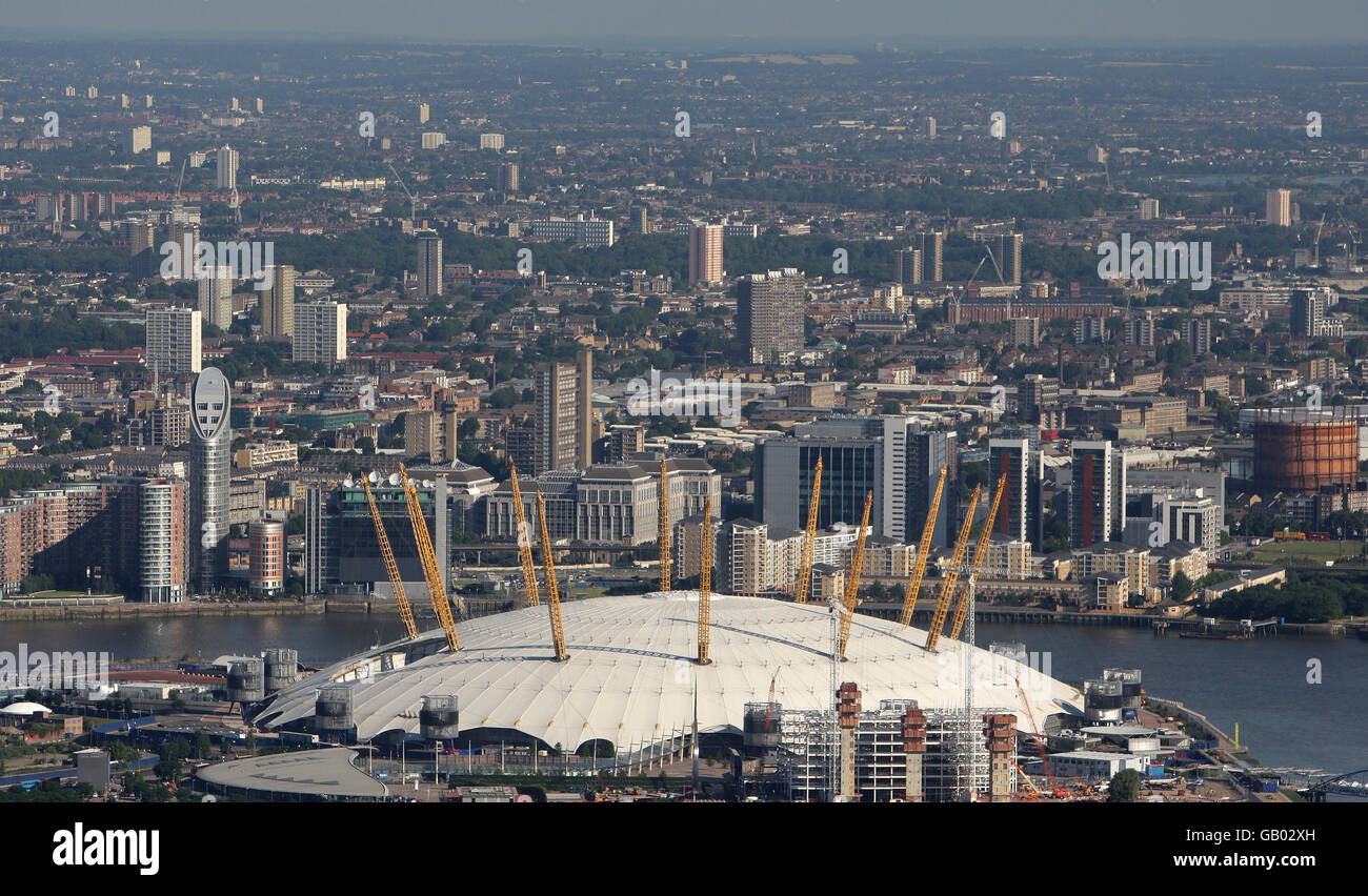 Aerial photo of the o2 arena hi-res stock photography and images - Alamy