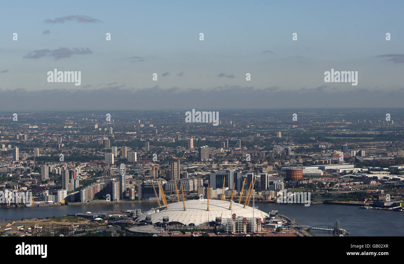 Buildings and Landmarks - The O2 Arena - London. Aerial photo of the O2 ...
