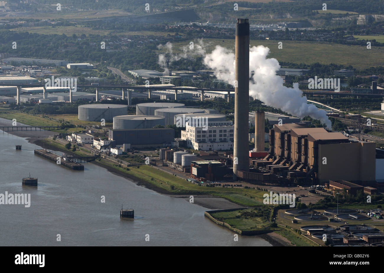 Aerial photo of littlebrook power station hi-res stock photography and ...