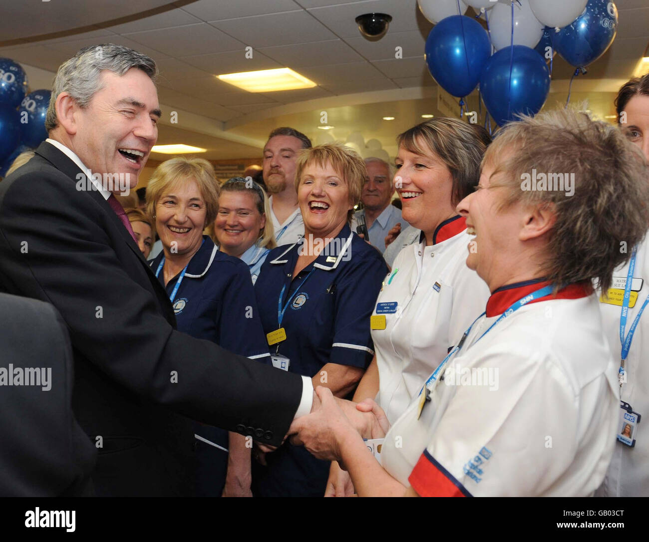 Prime Minister Gordon Brown meets matron Denise Brow to celebrate the ...