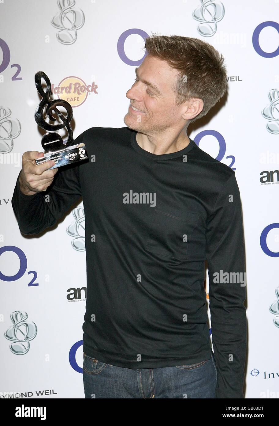 Bryan Adams with the Ambassadors of Rock Award at the O2 Silver Clef ...