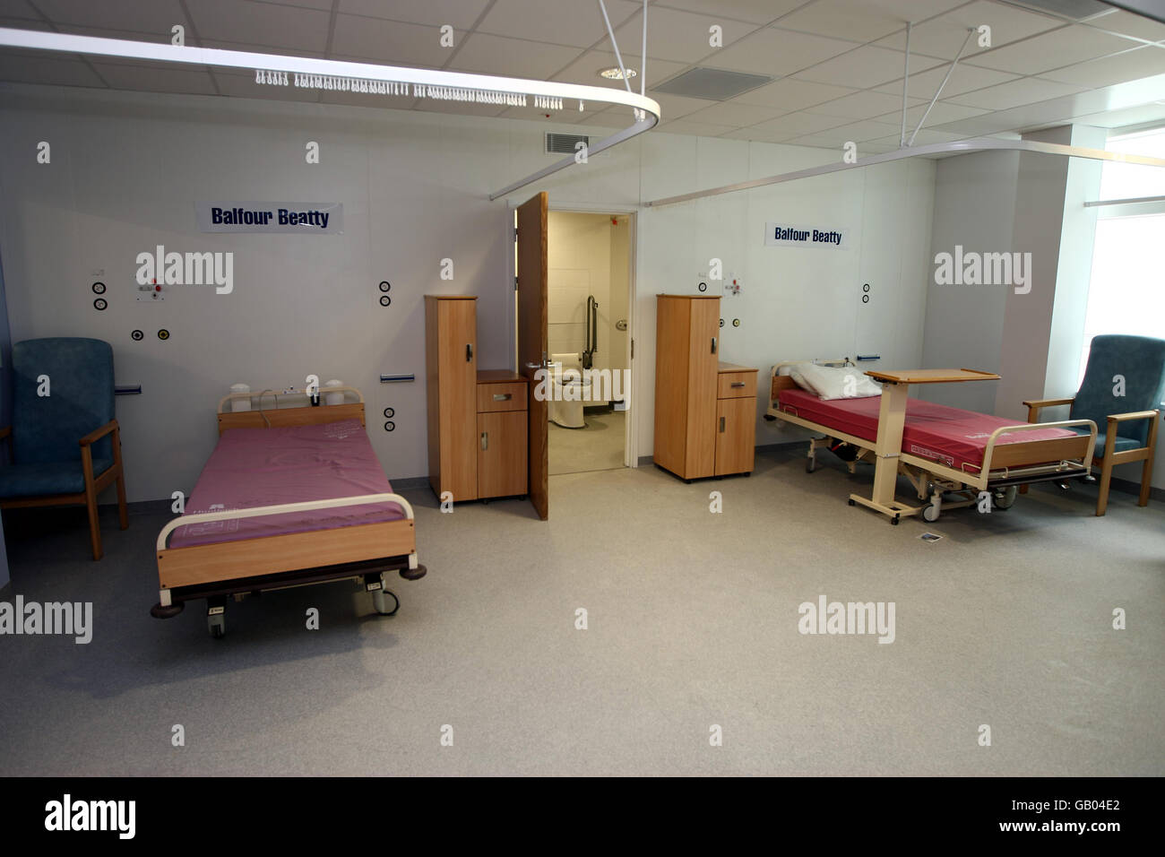 A four bed ward at the new military facility, Queen Elizabeth Hospital ...