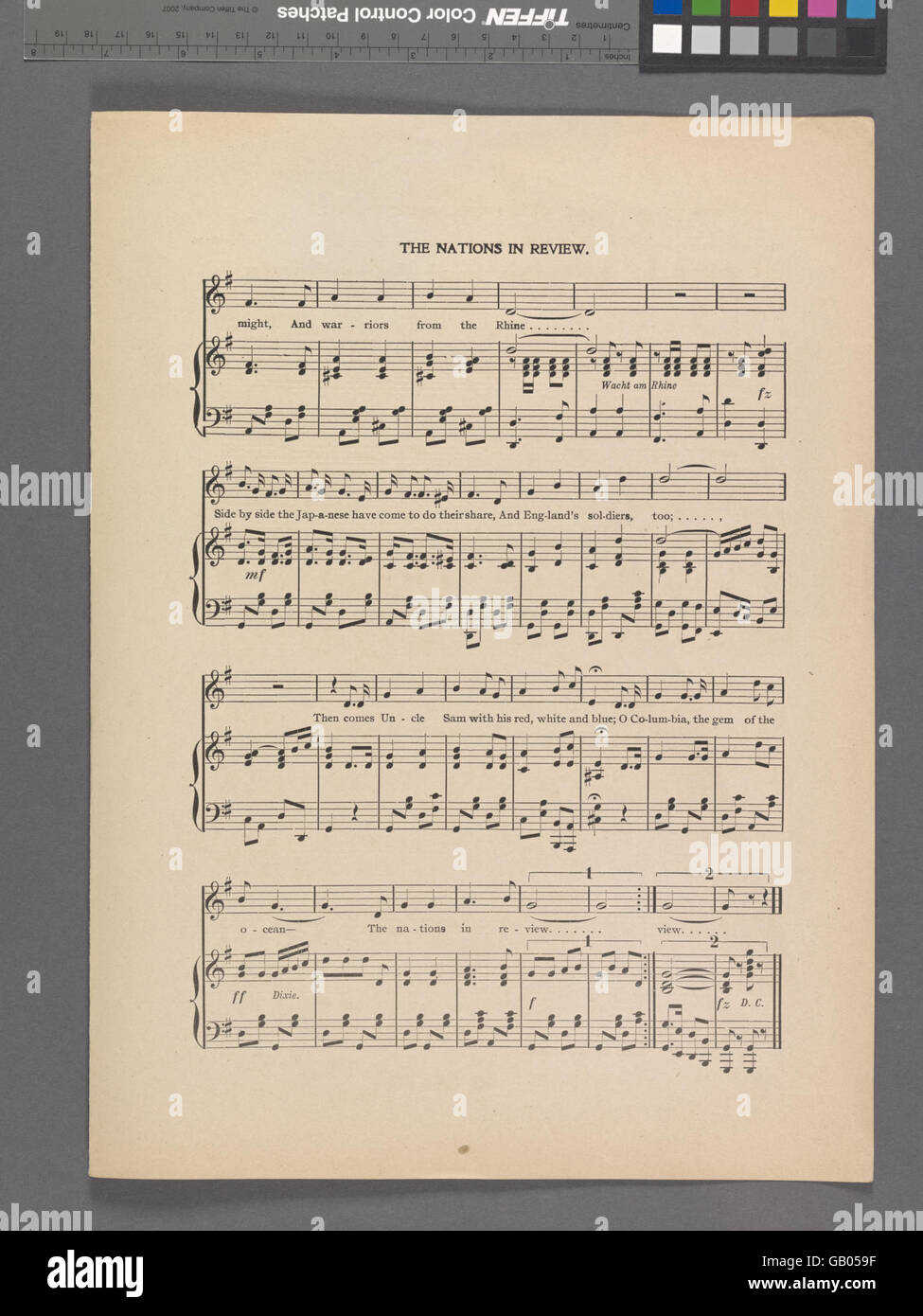 This image depicts a review of nations, reflecting early 20th-century ...