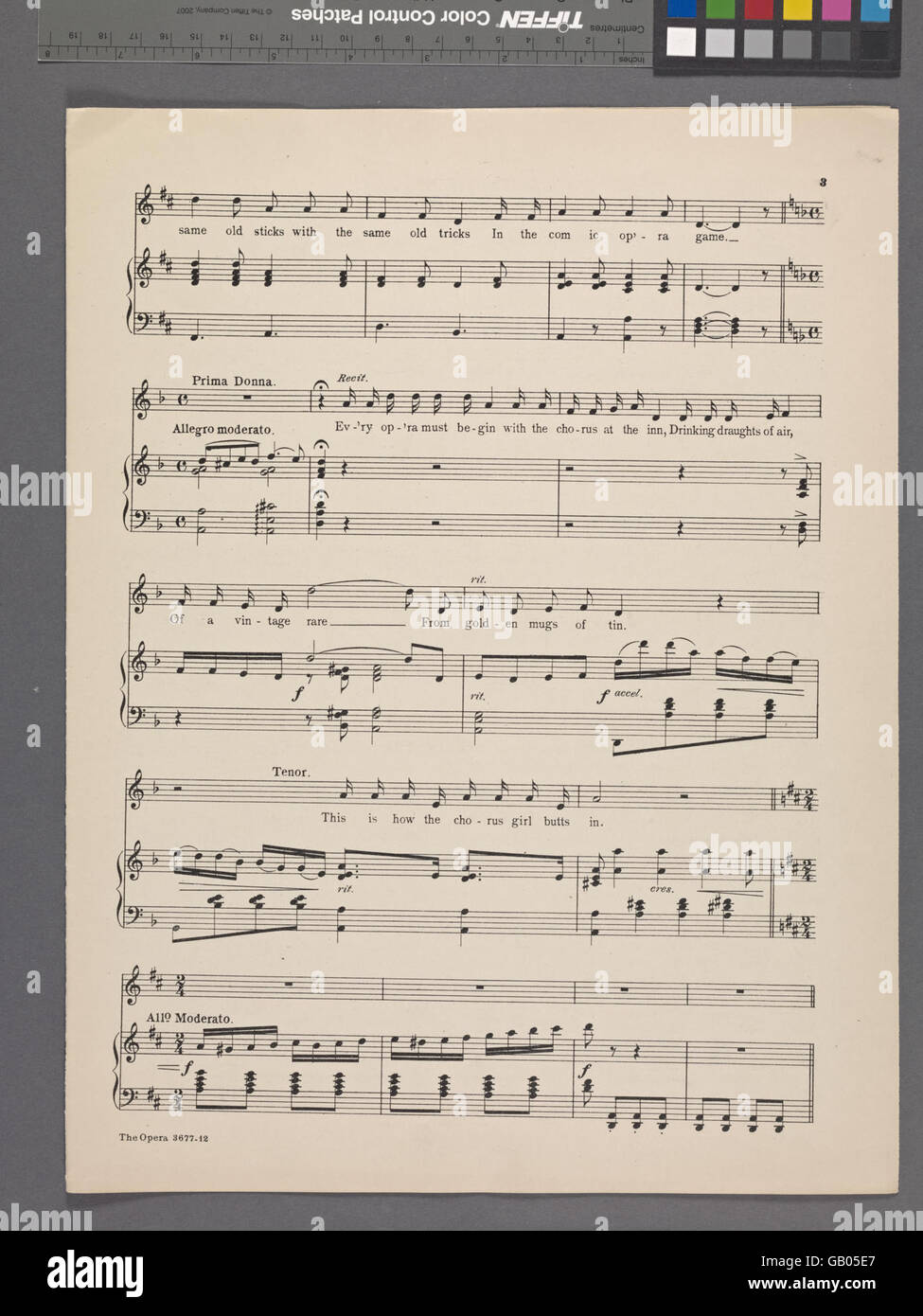 Sheet music cover from 1897 for 'The Opera', featuring a portrait ...