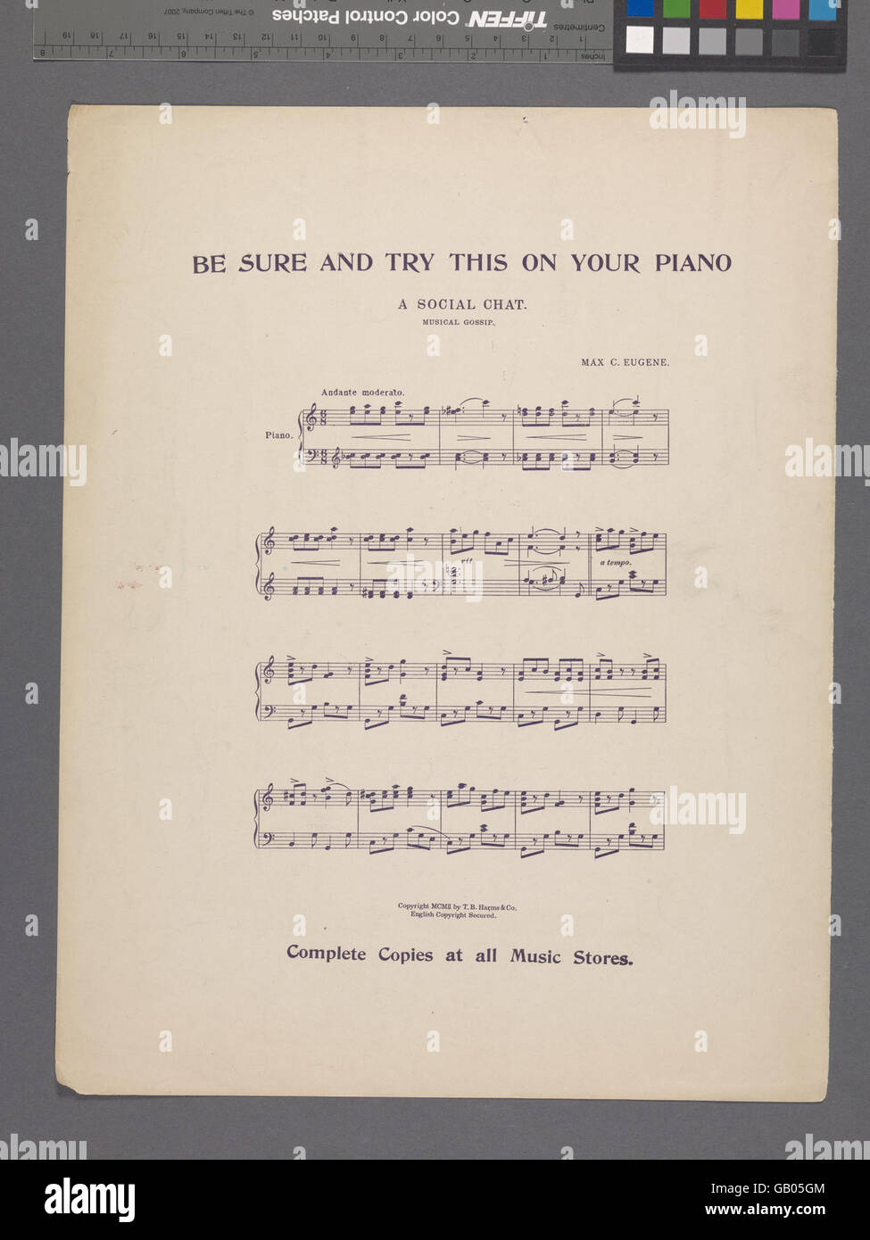 Sheet music cover from 1900 featuring a portrait photograph of the ...