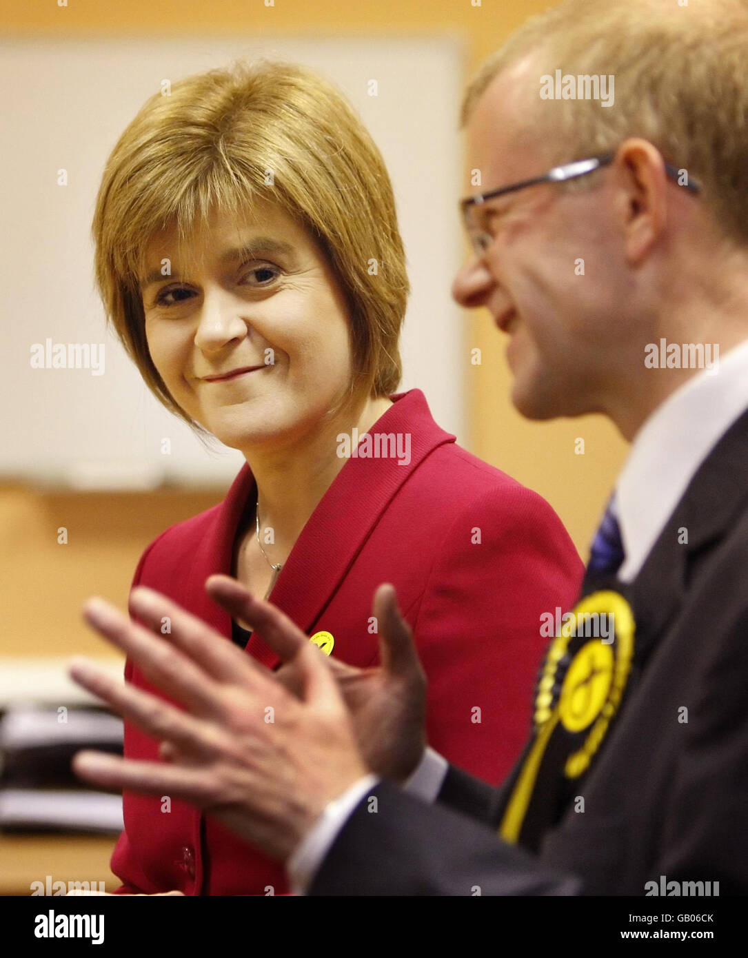 SNP by-election candidate John Mason (right) visits the New Easterhouse ...