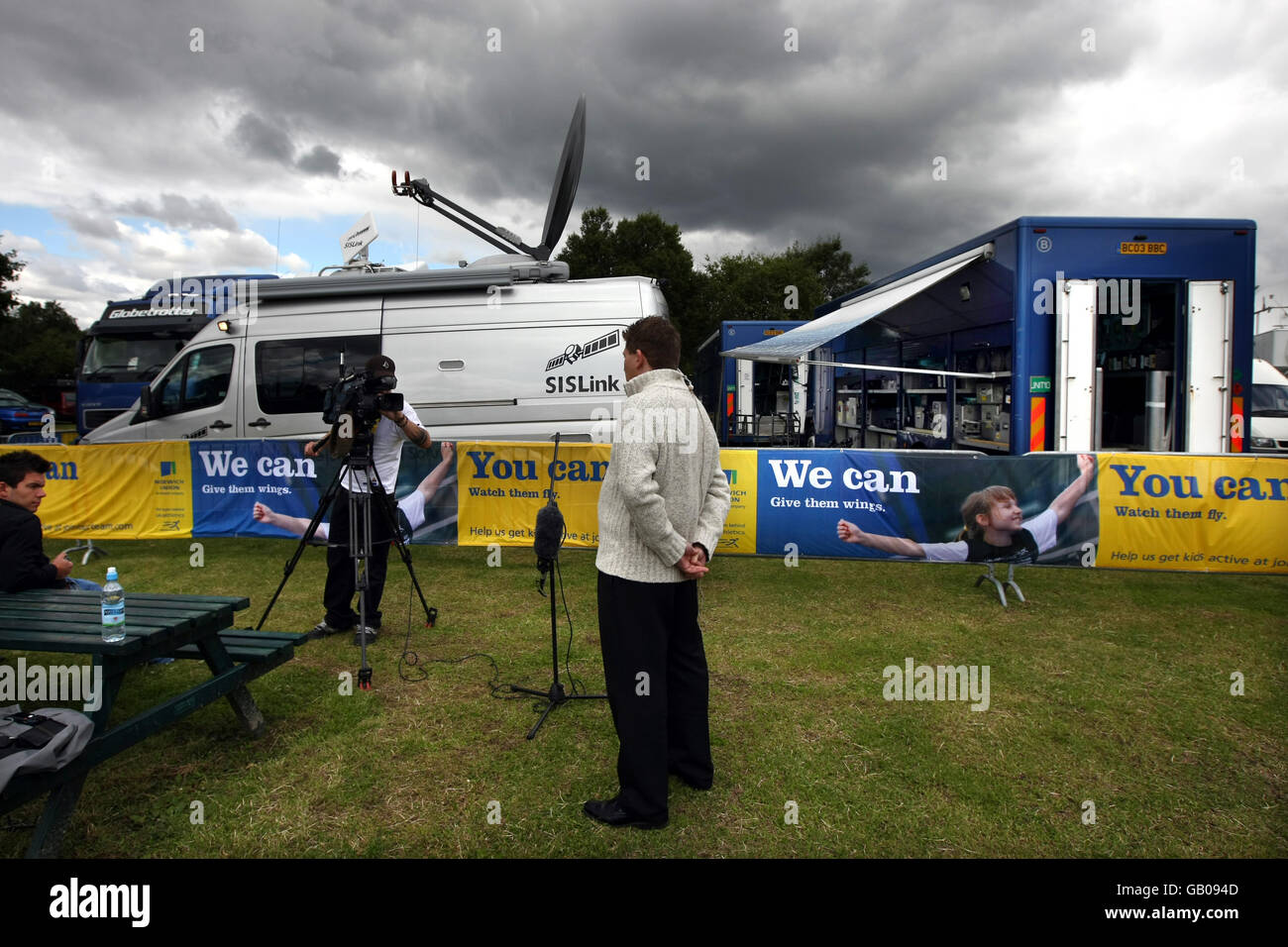 Bbc outside broadcast trucks hi-res stock photography and images - Alamy