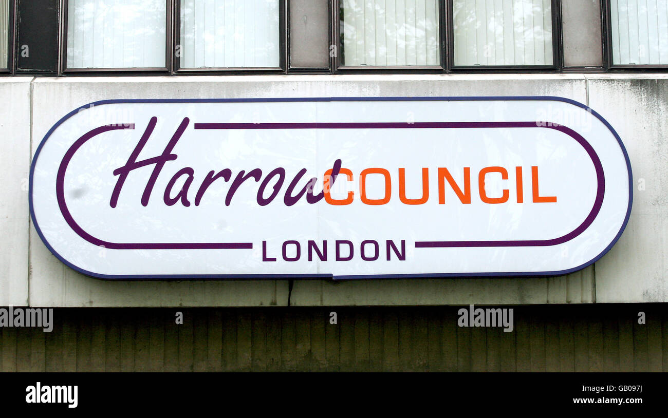 A sign on the civic centre in harrow hi-res stock photography and ...