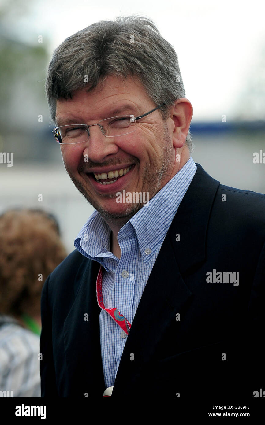 Honda Racing F1 Team Principal Ross Brawn arrives at Silverstone ahead ...
