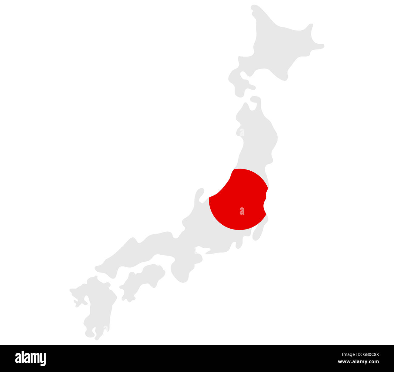 map of Japan with flag Stock Photo - Alamy