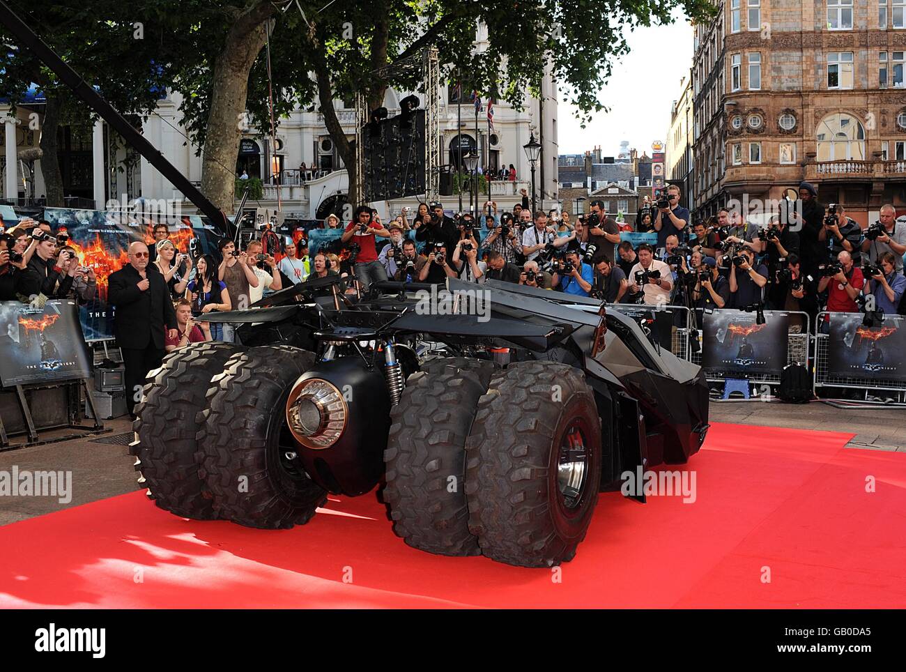 The Batmobile at the European premiere of 'The Dark Knight' at the ...