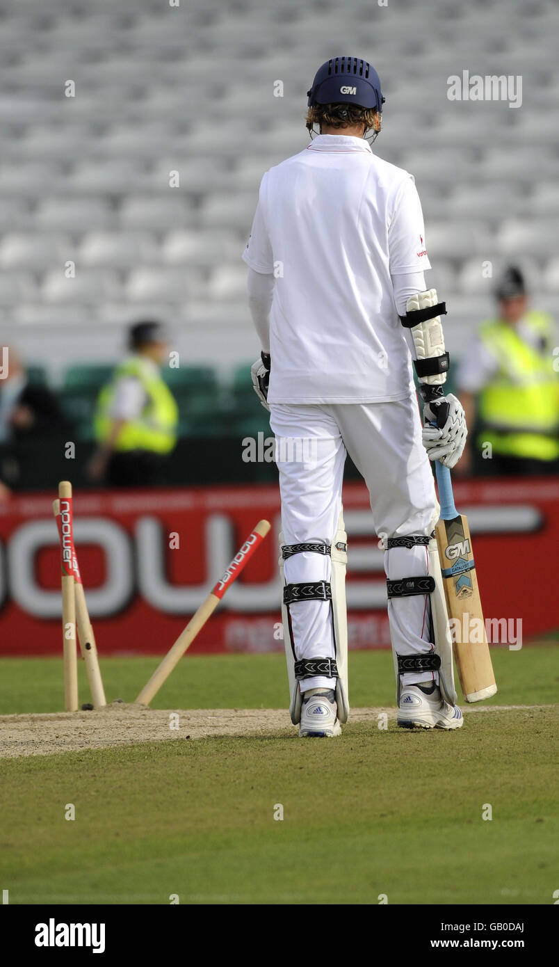 Batsman walking back stumps during hi-res stock photography and images ...
