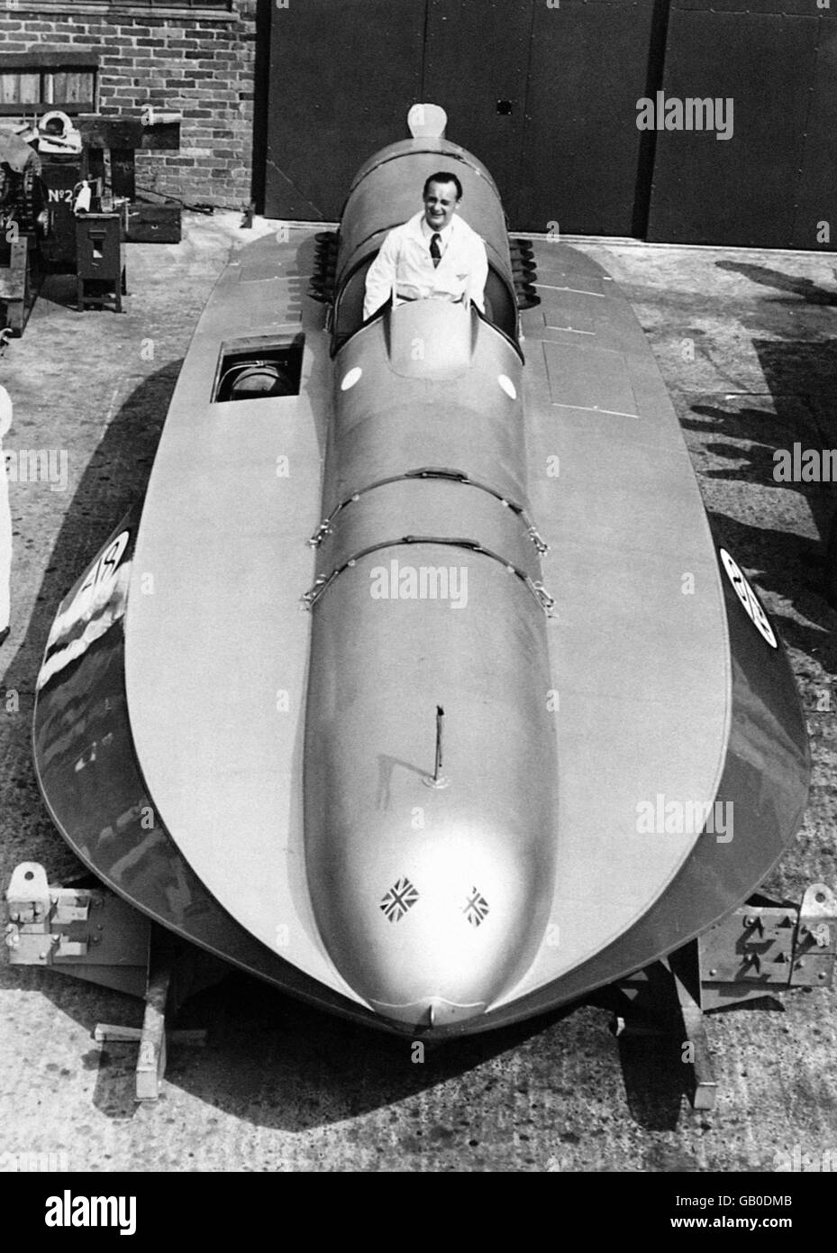 Donald campbell sits in his father malcolms bluebird k4 hydroplane hi ...