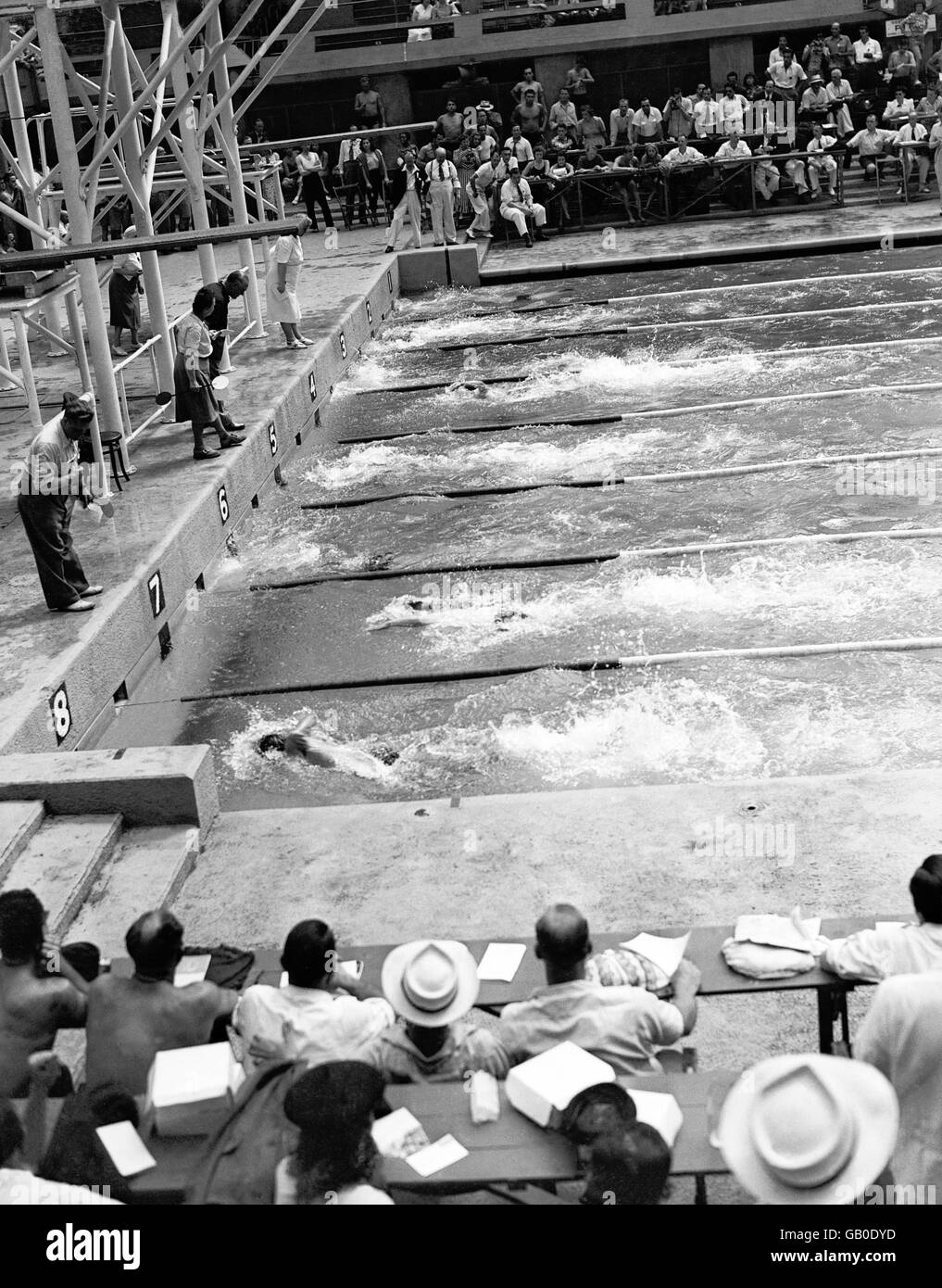 Freestyle swimmers Black and White Stock Photos & Images - Alamy