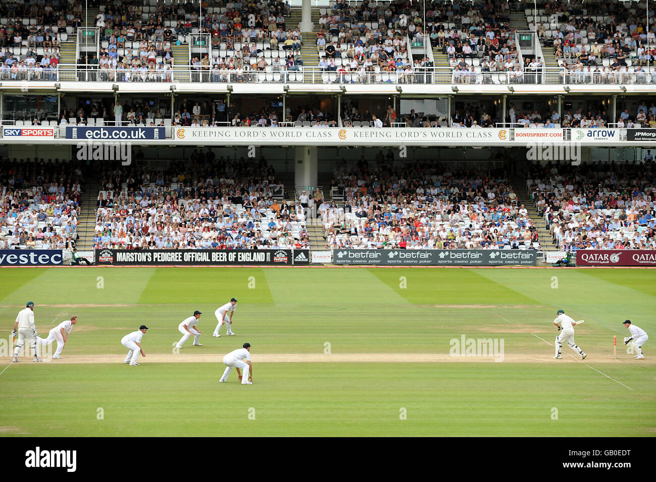 General view of match action between England and South Africa at Lord's ...