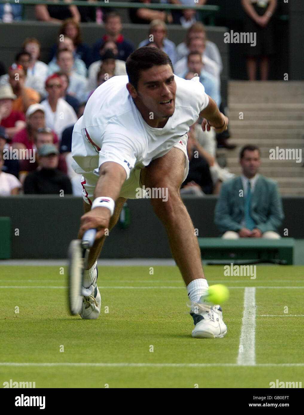 Tennis - Wimbledon 2003 - Fourth Round, Andre Agassi v Mark ...