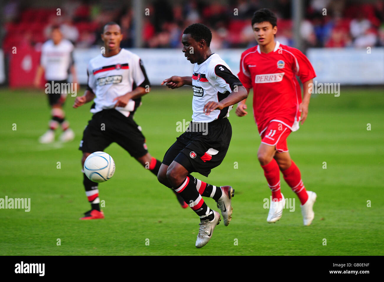 Charlton Athletic's Lloyd Sam (c) in action against Dover Athletic ...