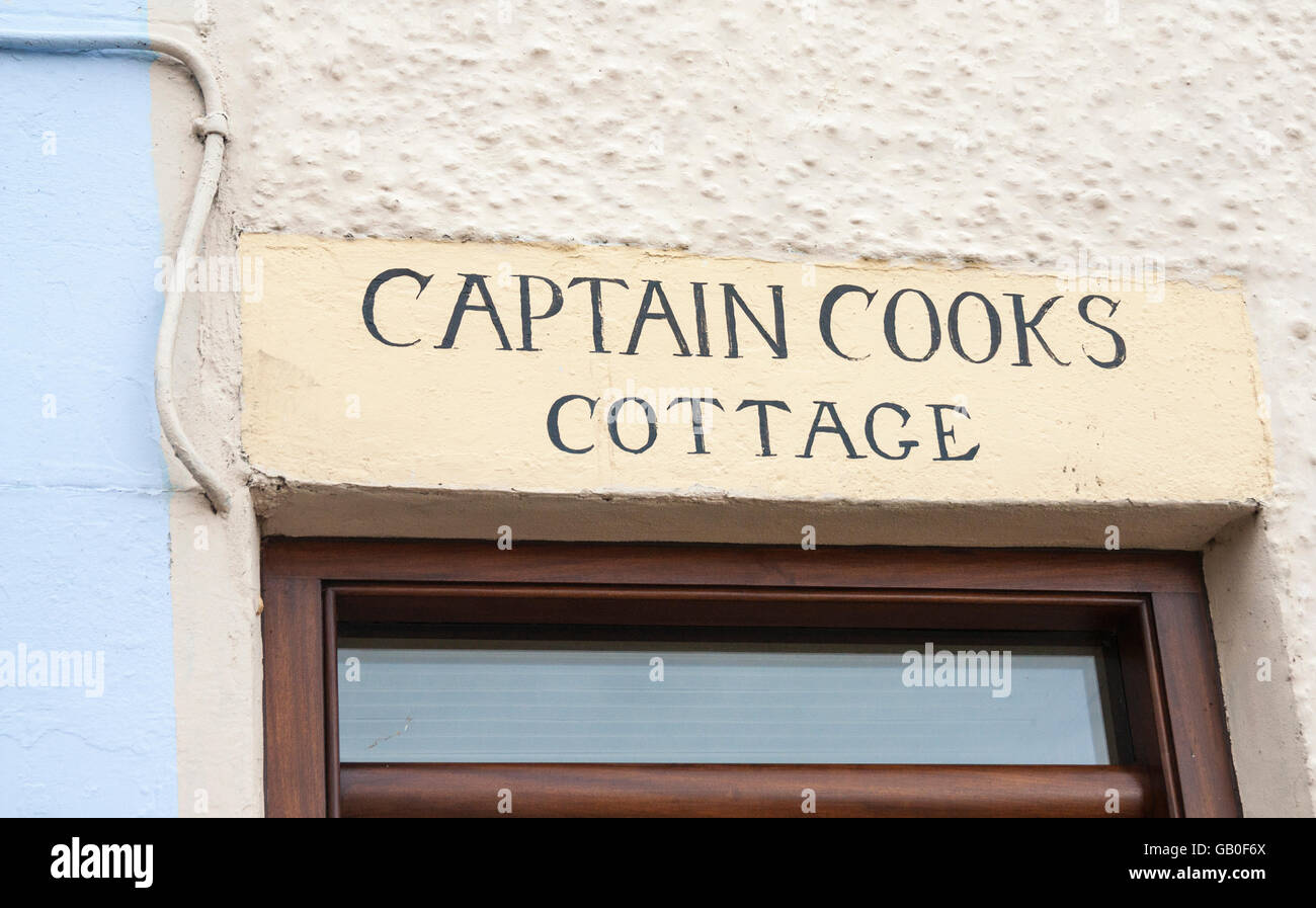 Captain Cook`s cottage in Staithes, North Yorkshire, England. UK Stock ...