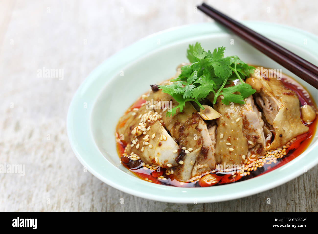 saliva chicken, mouthwatering chicken, poached chicken with chili oil ...