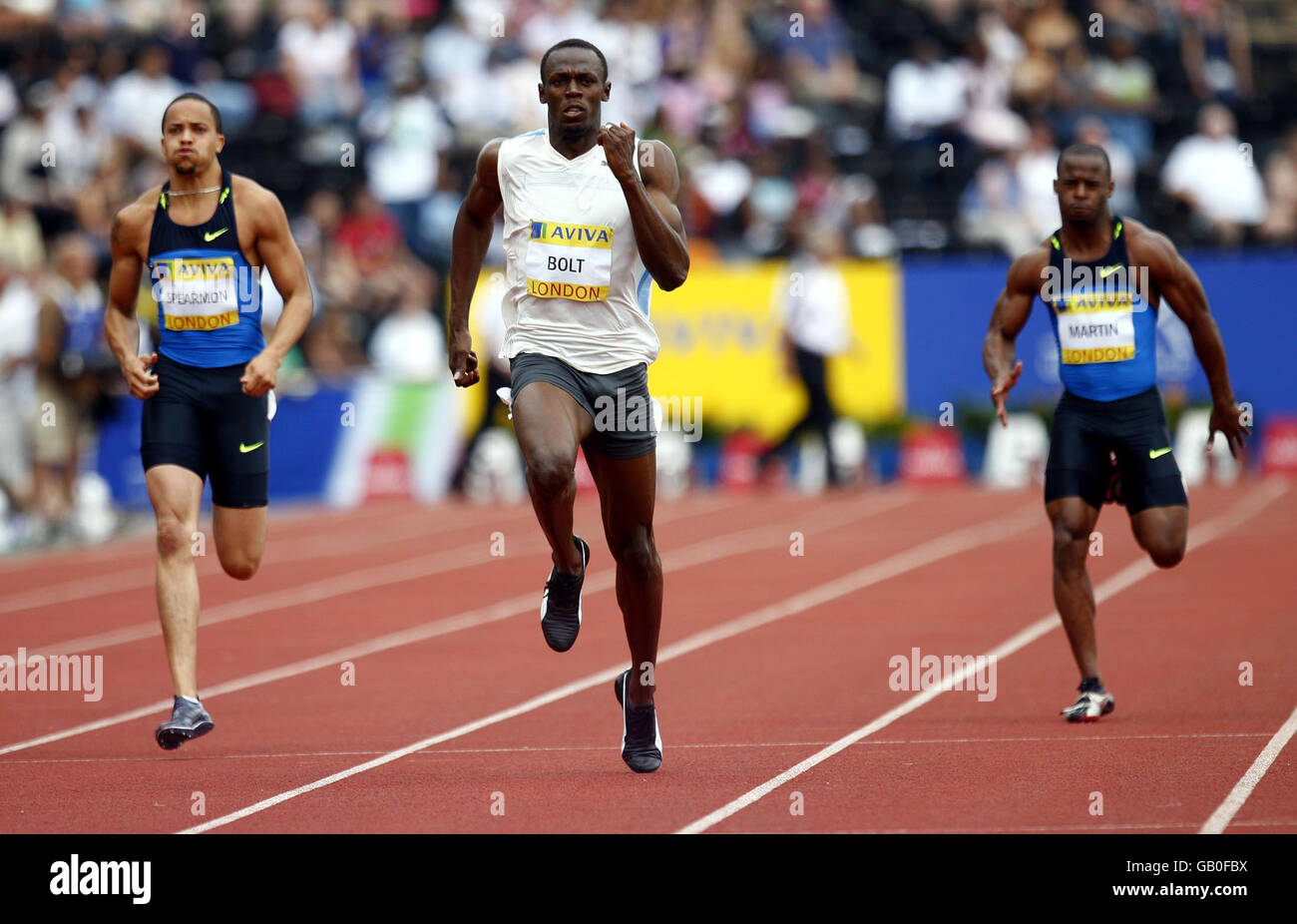 Jamaica's Usain Bolt wins the second Heat of the Men's 200 metre's ...