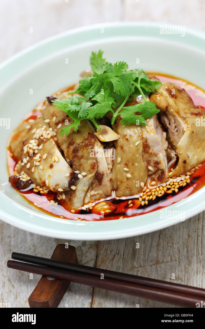 saliva chicken, mouthwatering chicken, poached chicken with chili oil ...