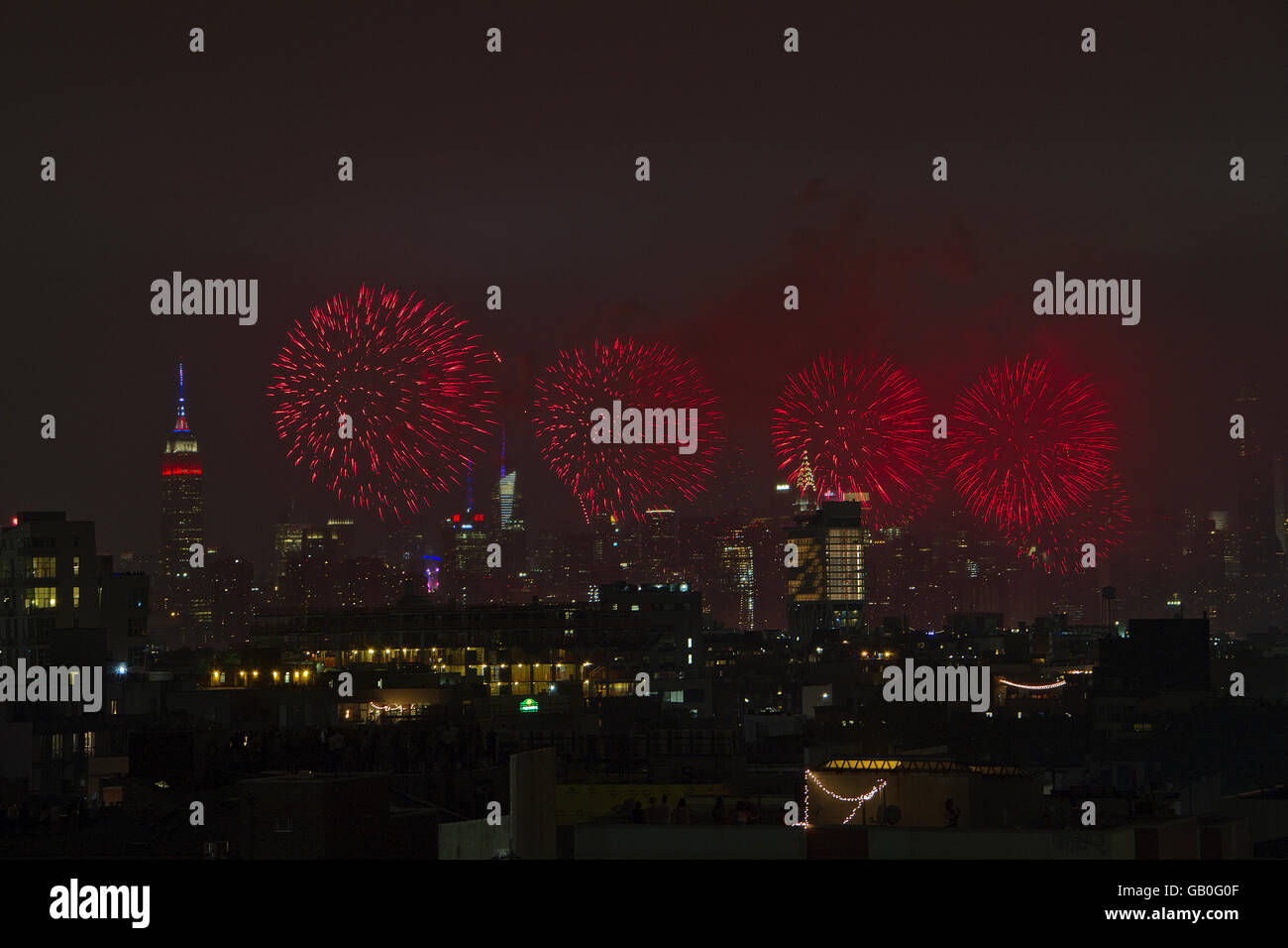 Macy's Firework Display 2016 in New York City from Williamsburg ...
