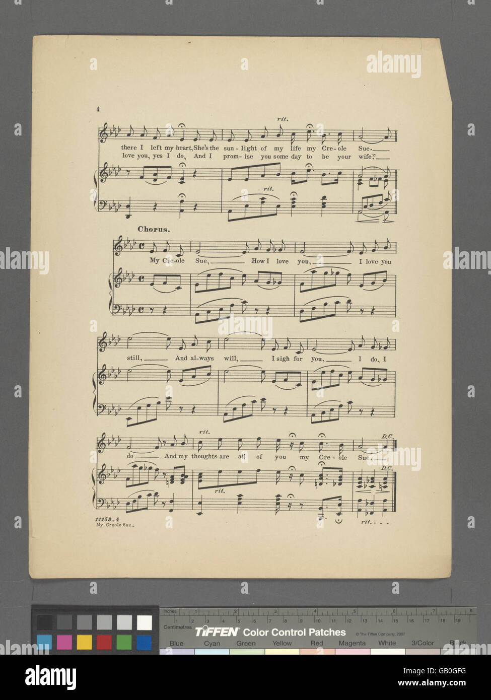 'My Creole Sue' is a song linked to Hades registration numbers 609794 ...