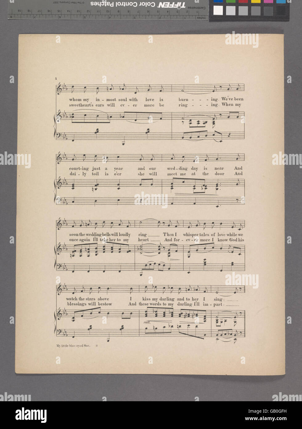 Sheet music cover from 1897 featuring a portrait photograph of the ...