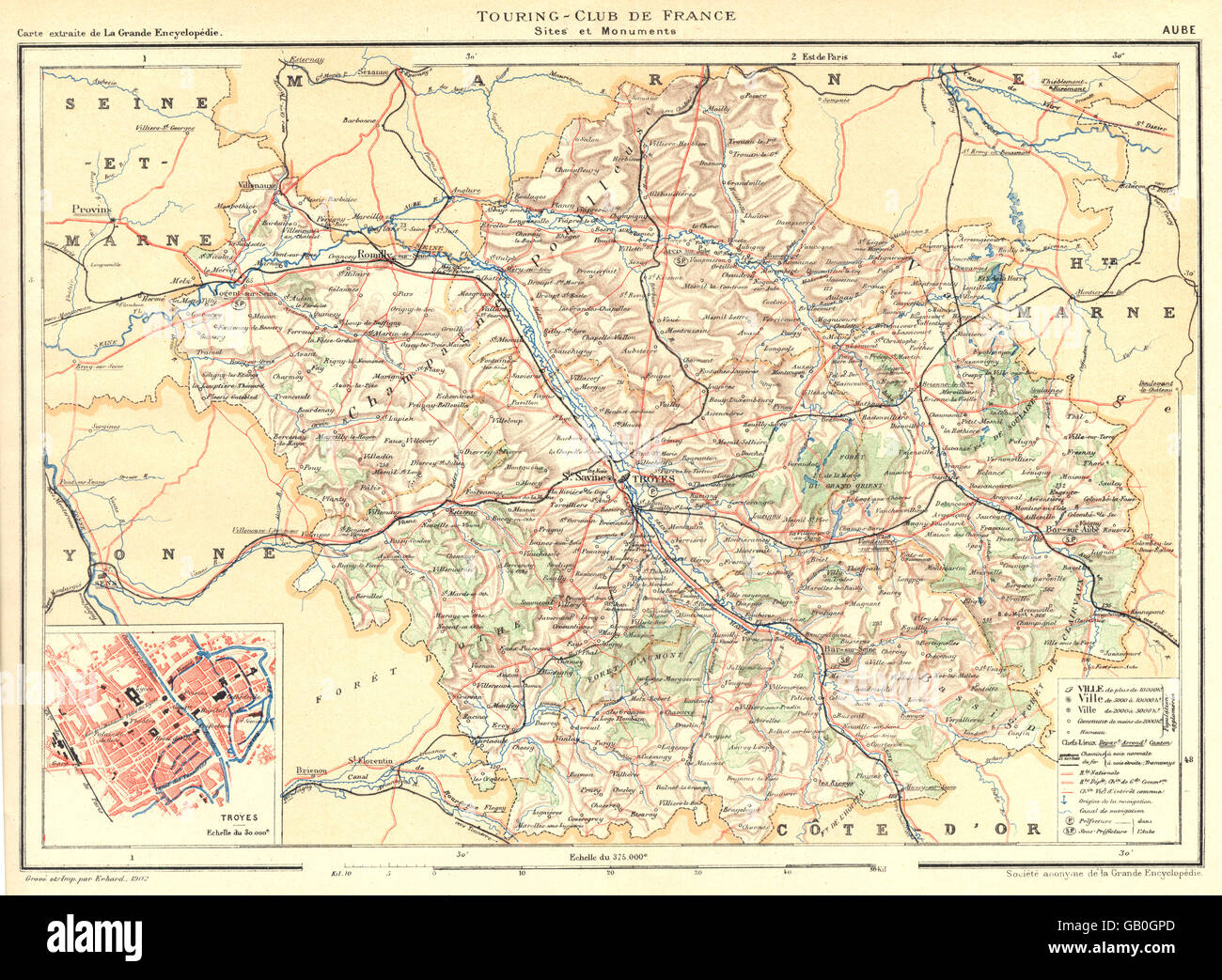 Troyes map hi-res stock photography and images - Alamy
