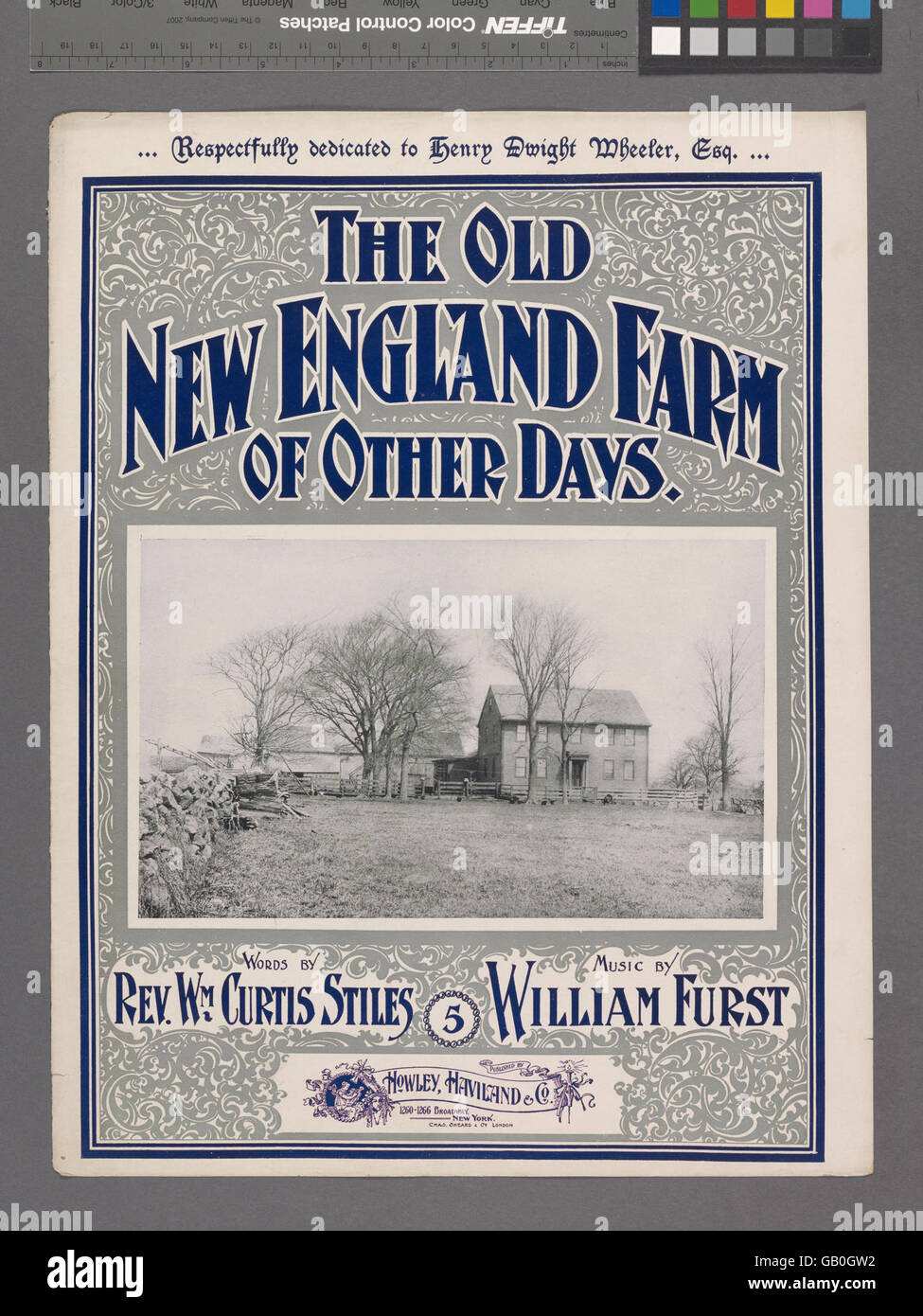 Photograph capturing a traditional New England farmstead as it appeared ...
