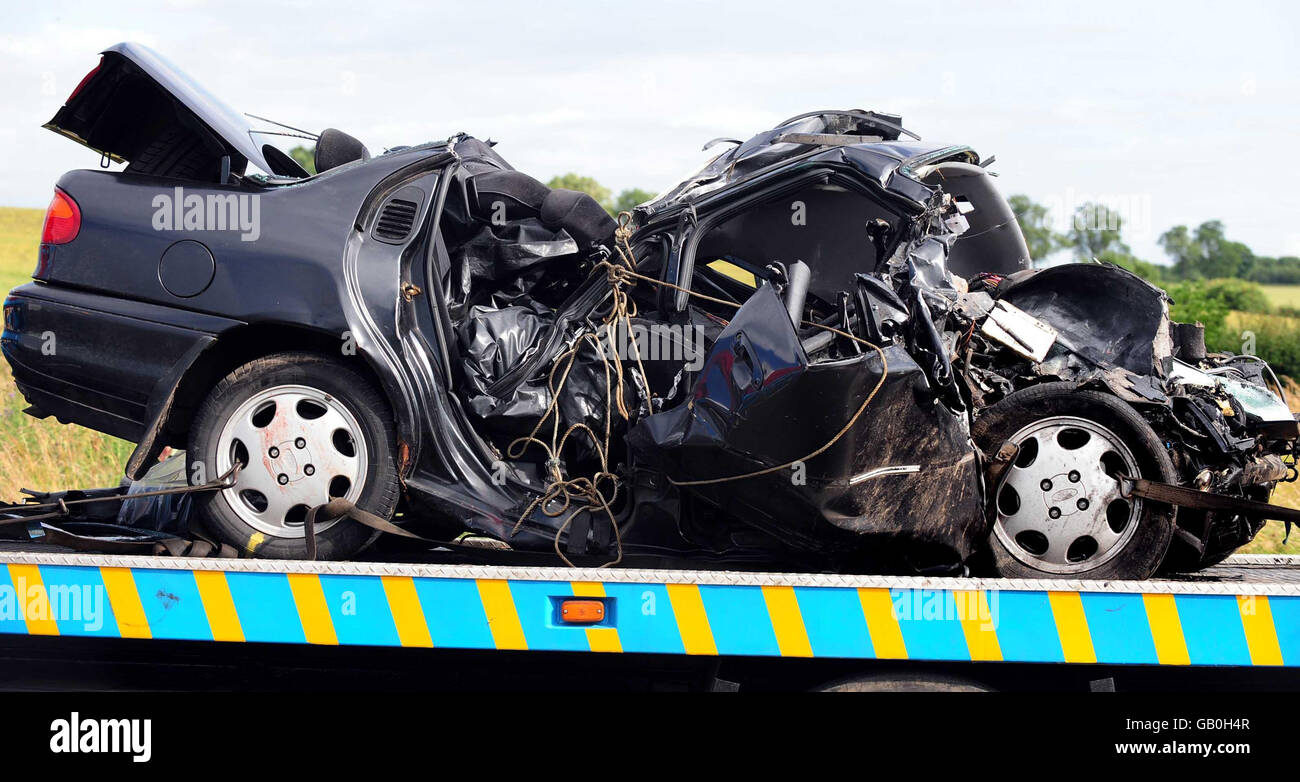 Six dead in car crash Stock Photo - Alamy