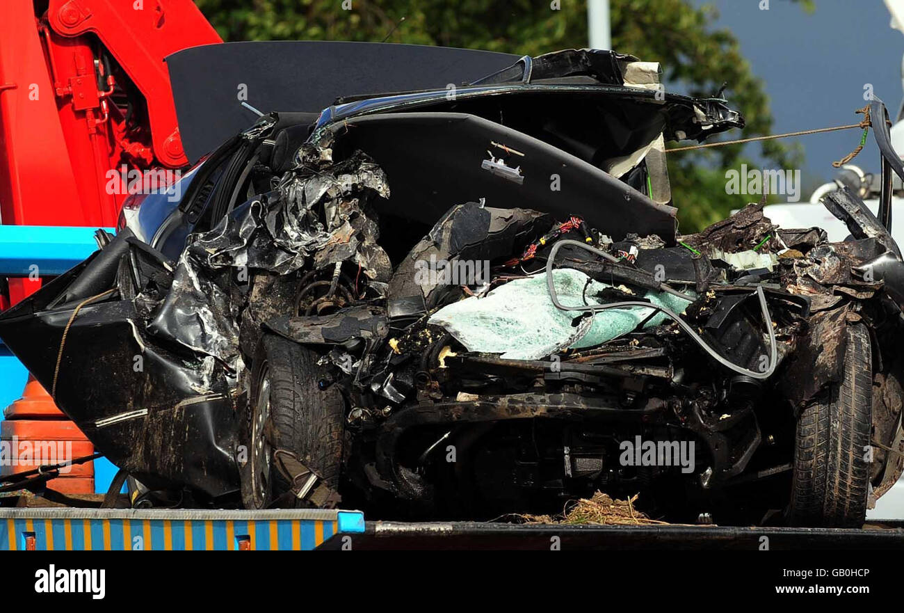The Ford Mondeo in which six people died after a head on crash with a ...