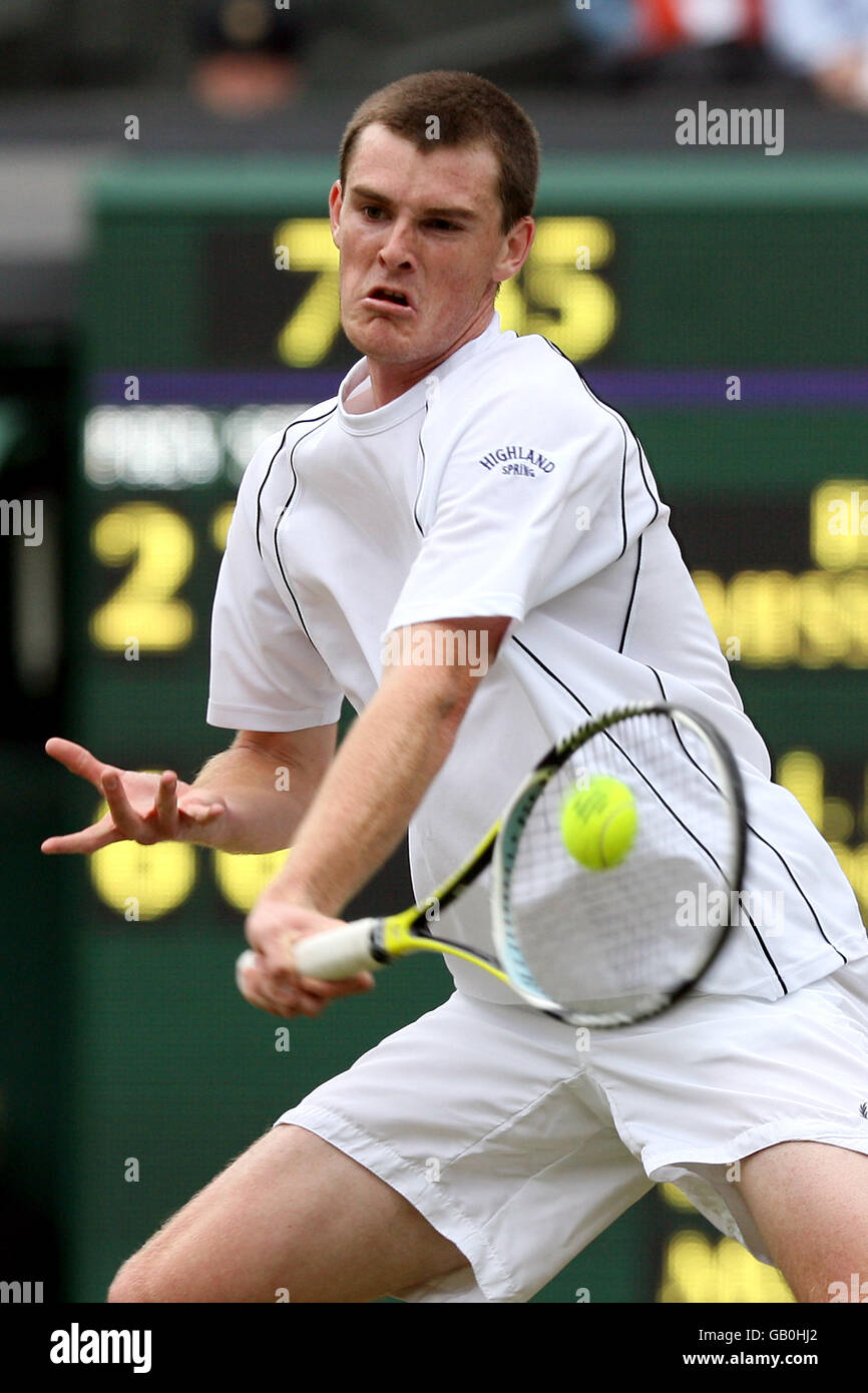 Great Britain's Jamie Murray during the mixed doubles at the Wimbledon ...