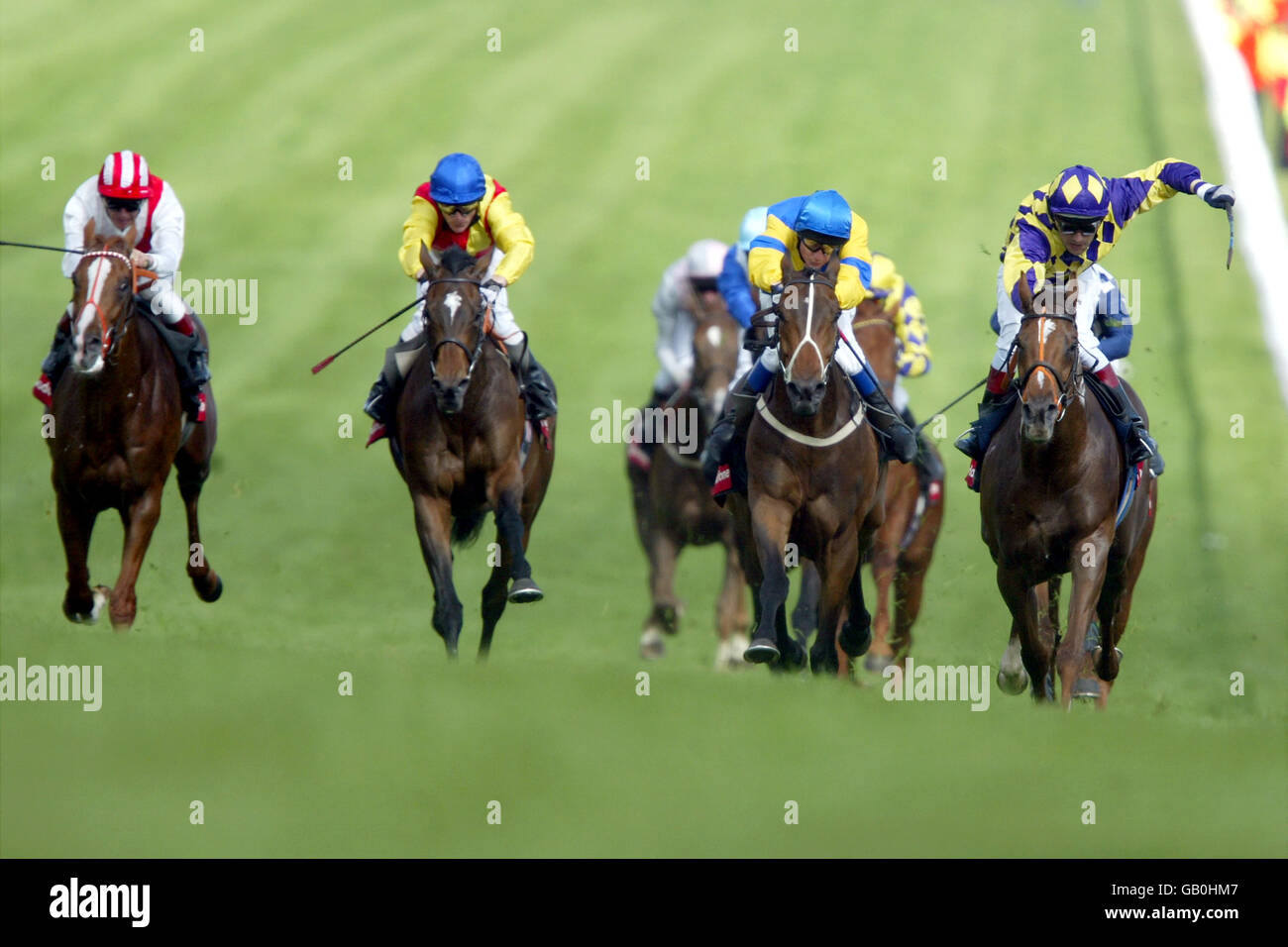 Jockey Darryl Holland on Gallery God (r) on his way to winning the ...