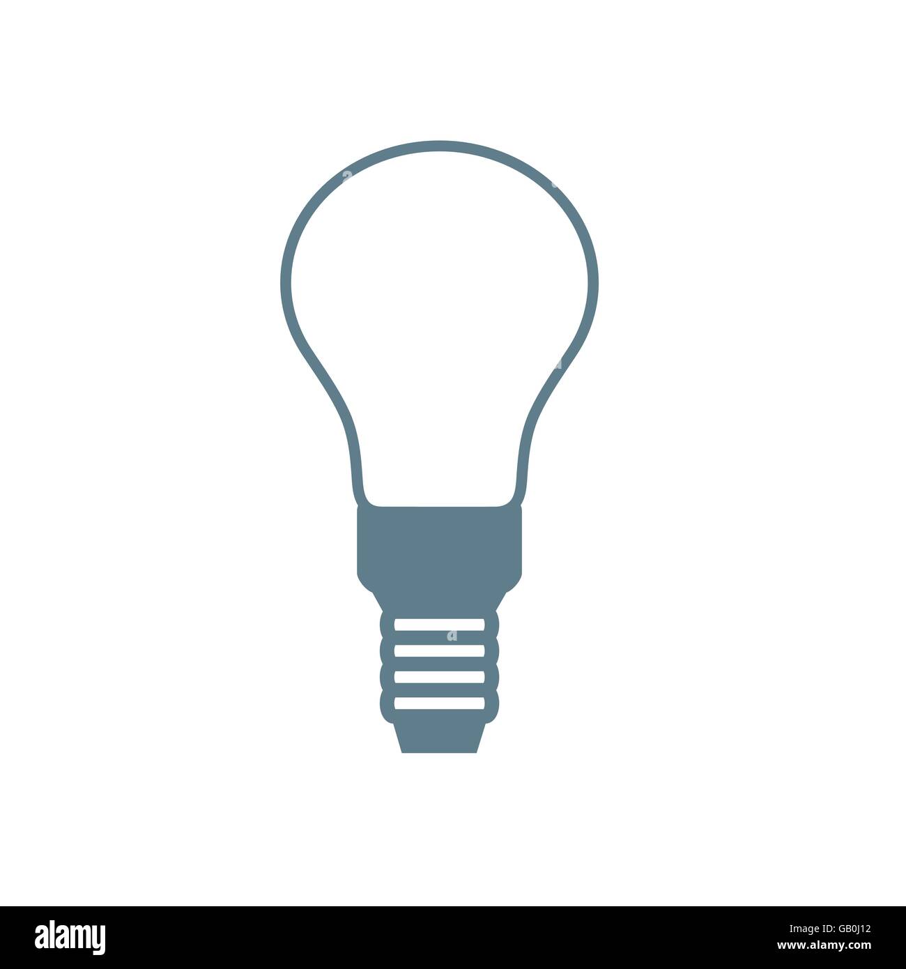 Stylized icon of light bulb on white background Stock Vector Image ...