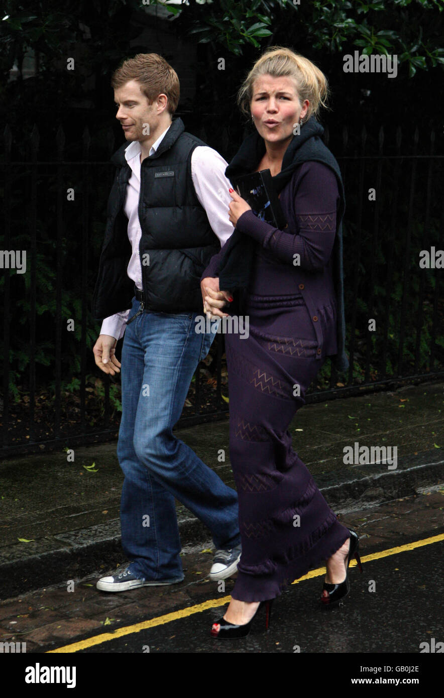 Amber Nuttall and chef Tom Aikens arrive at Sir David Frost's Summer ...