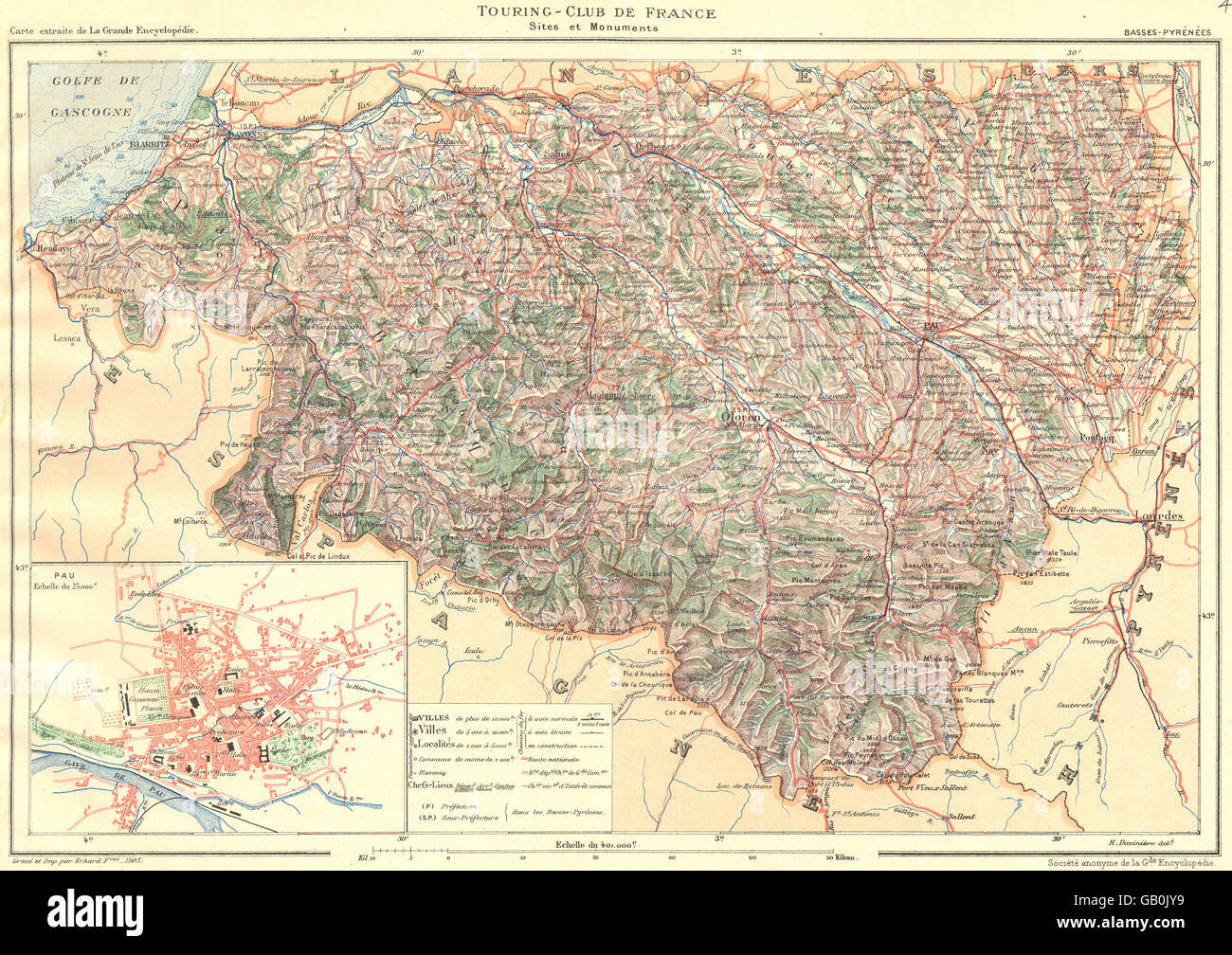Map of pau hi-res stock photography and images - Alamy